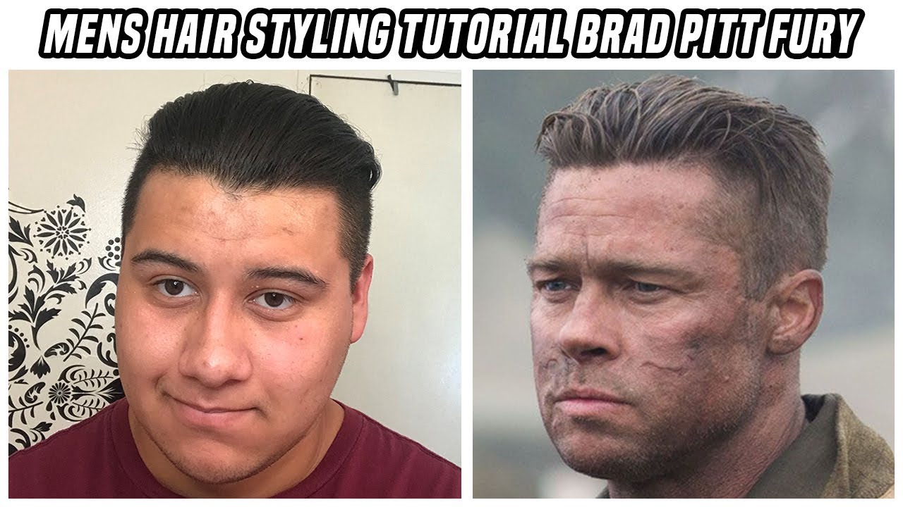 Brad Pitt FURY Undercut // Mens Hair Styling Tutorial - Celebrity ...