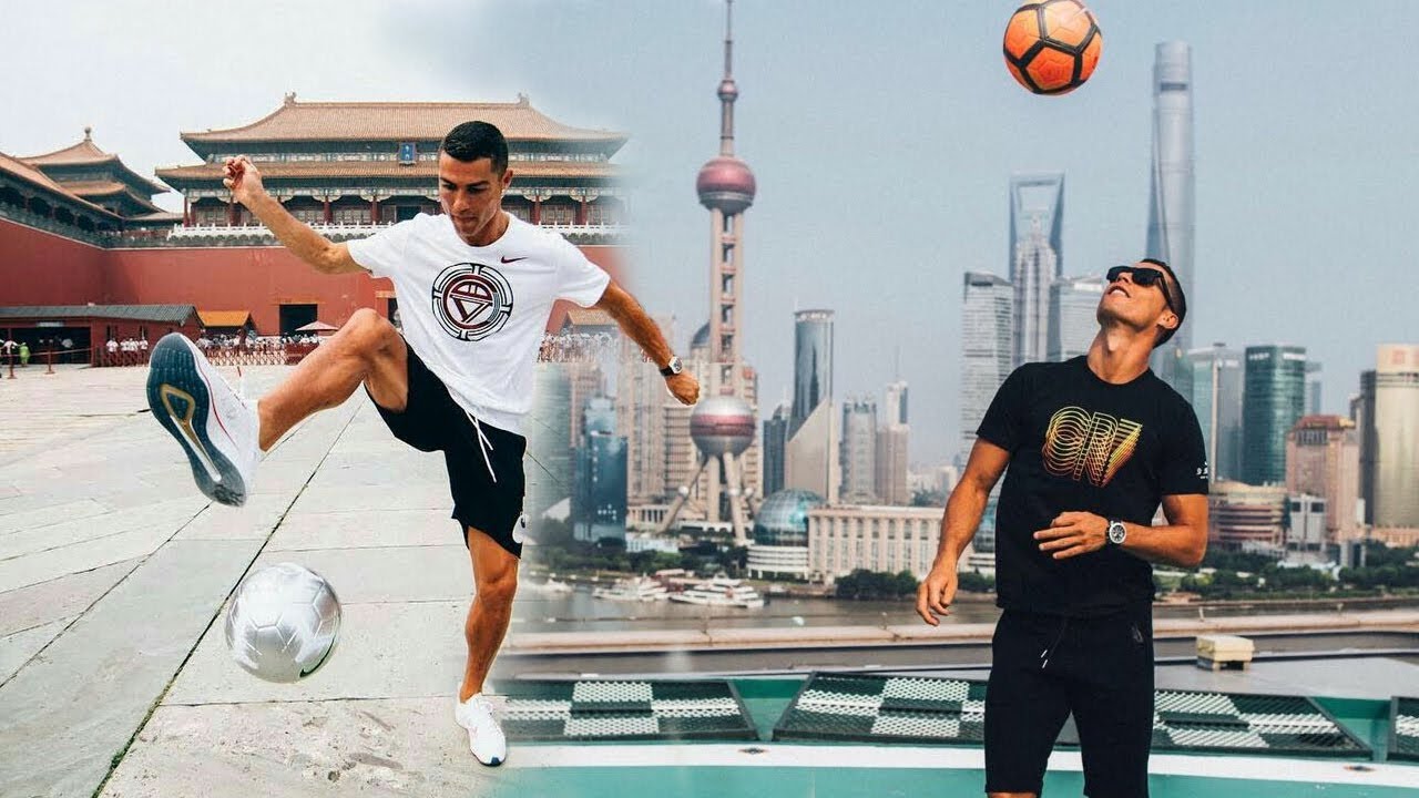 Cristiano Ronaldo Freestyle Outside Football Field - Celebrity Fashion ...